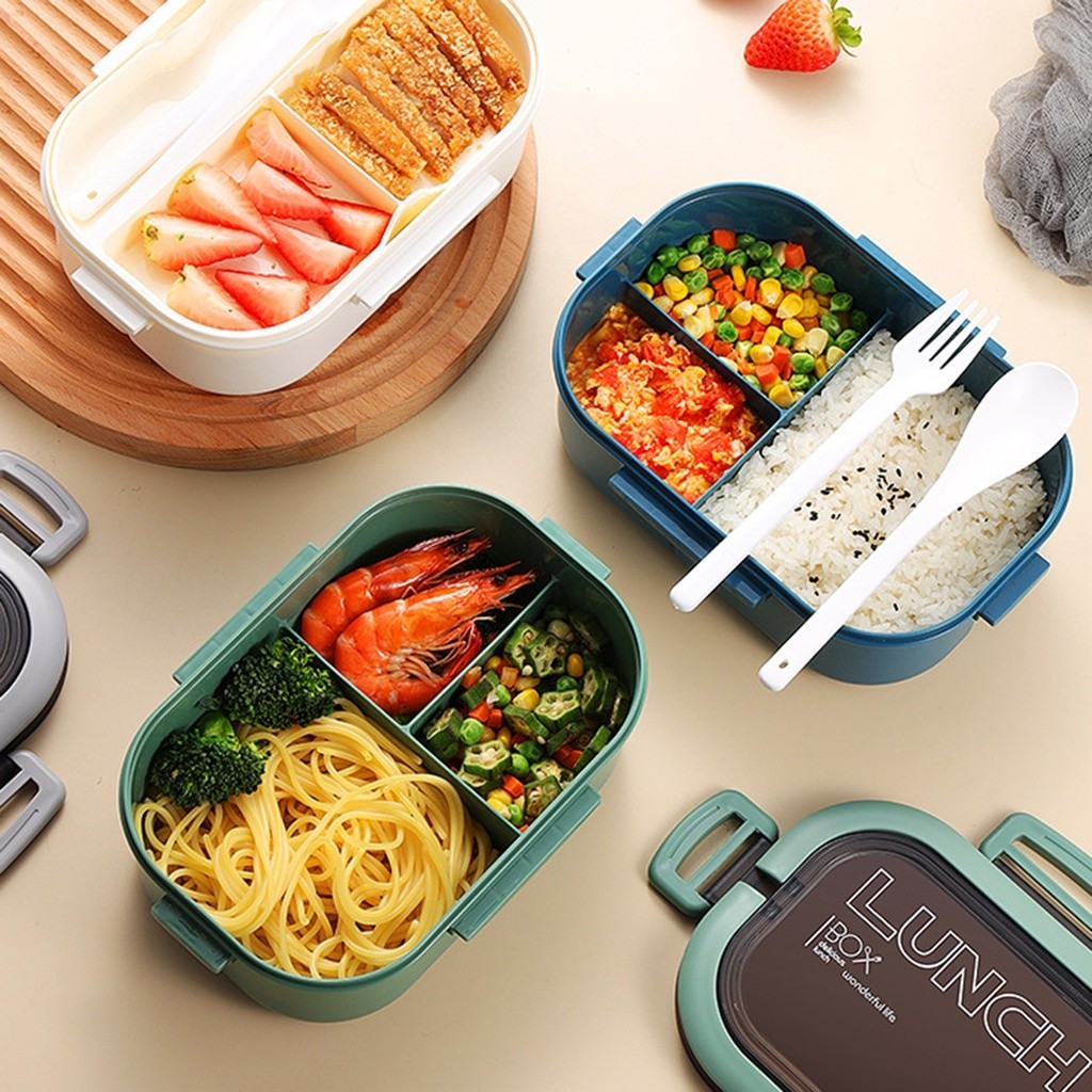 Pote De Marmita Box Food Com Divisoria 1200 Ml Com Talheres | Shopee Brasil