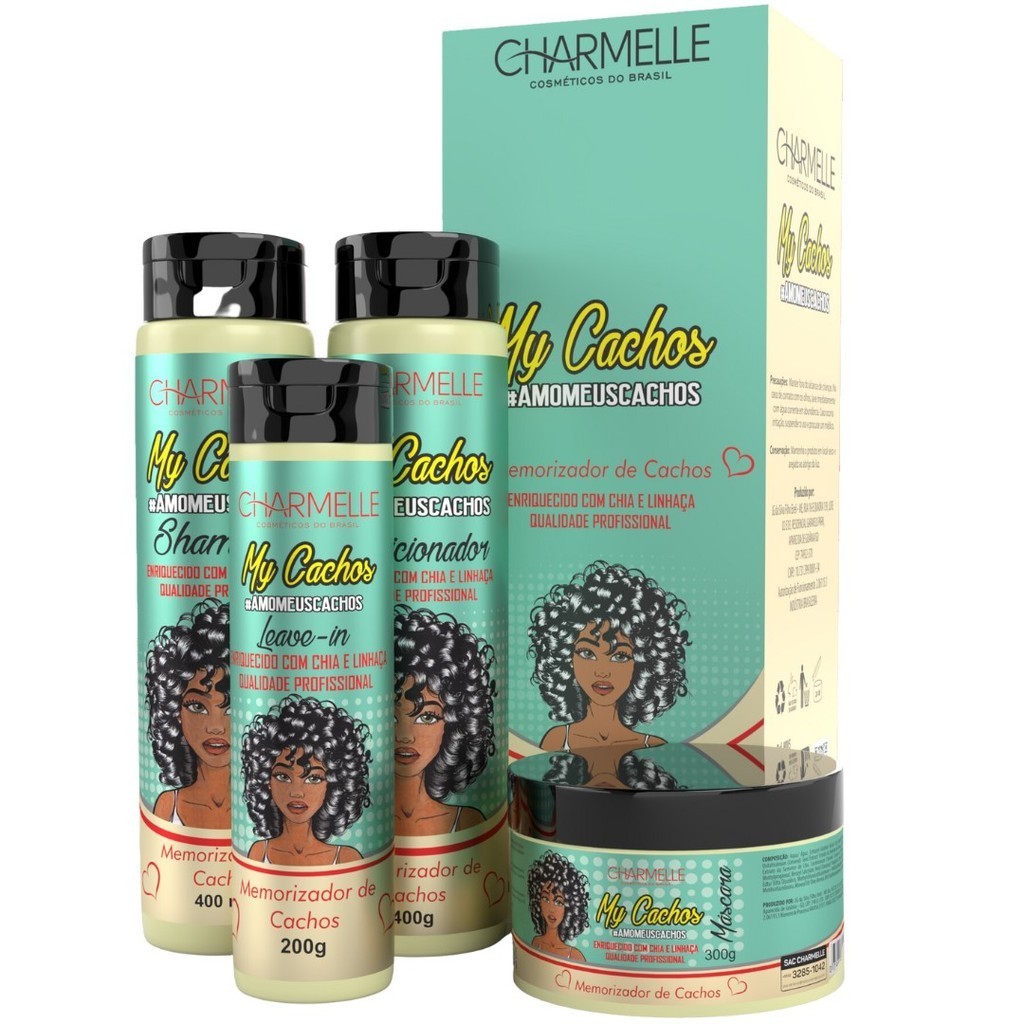 Kit Charmelle My Cachos com 4 Itens (Shampoo e Condicionador e Mascara ...