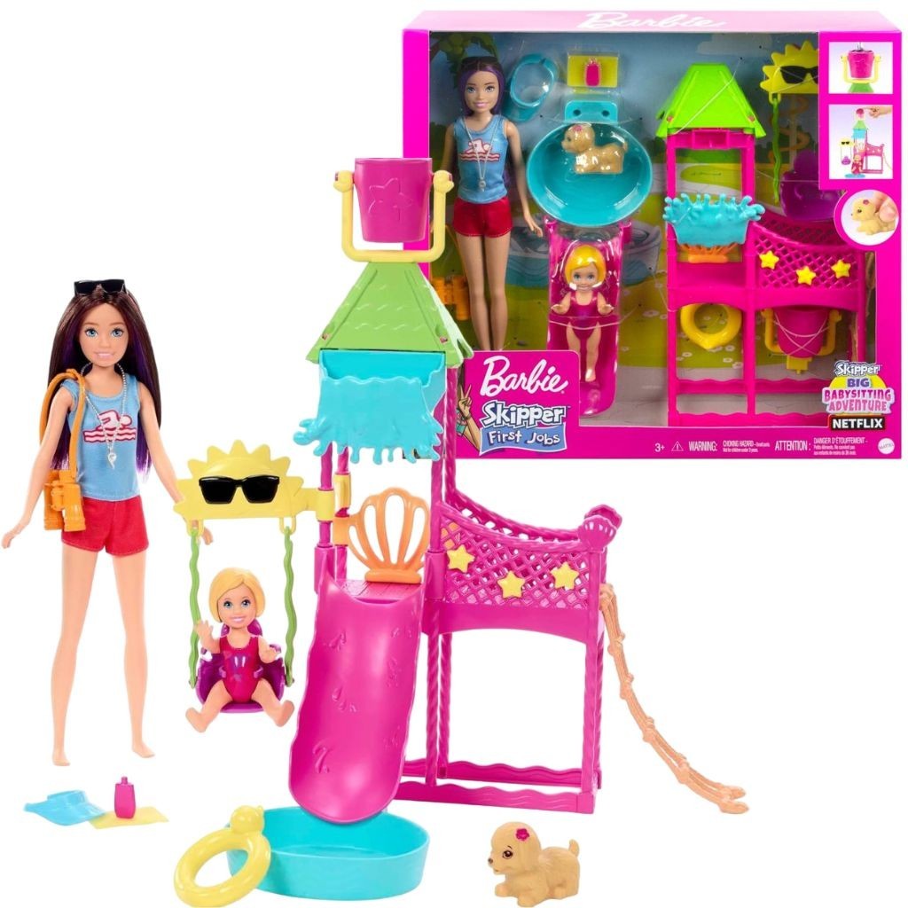 Barbie Skipper Babysitting Playset Parque Aquático HKD80 Mattel ...