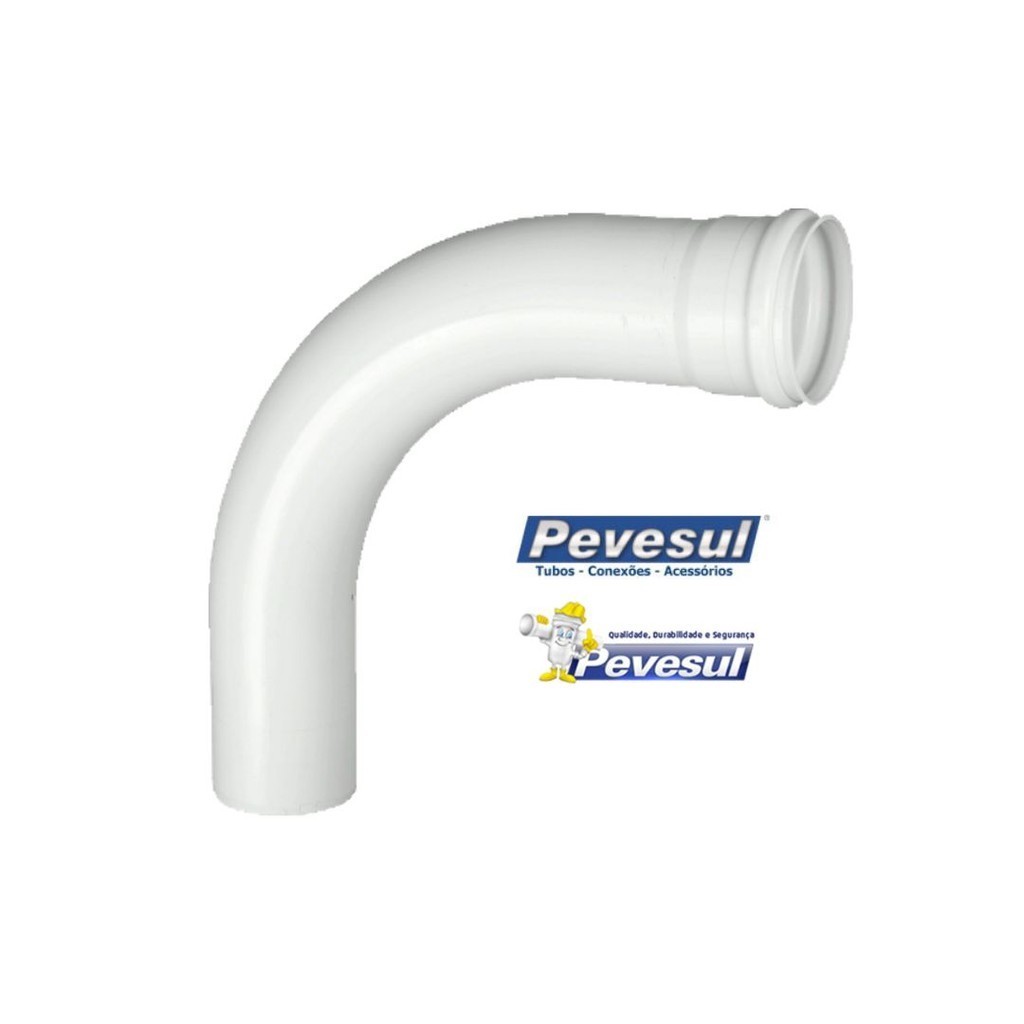Curva PVC Esgoto Longa de 100mm x 90° Pevesul | Shopee Brasil