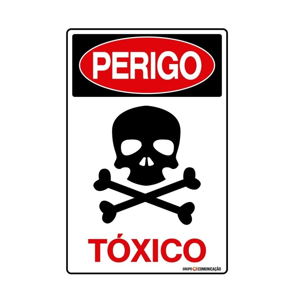 Placa De Sinalização Perigo Tóxico 20x30 Qi Comunicação - S-209 Q1A ...
