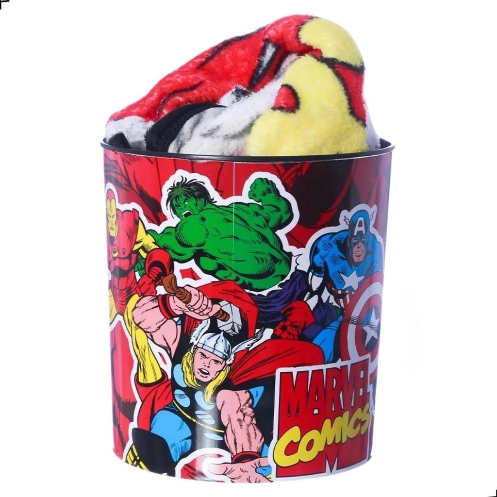 Kit manta e balde de pipoca Avengers Marvel Comics cineminha | Shopee ...