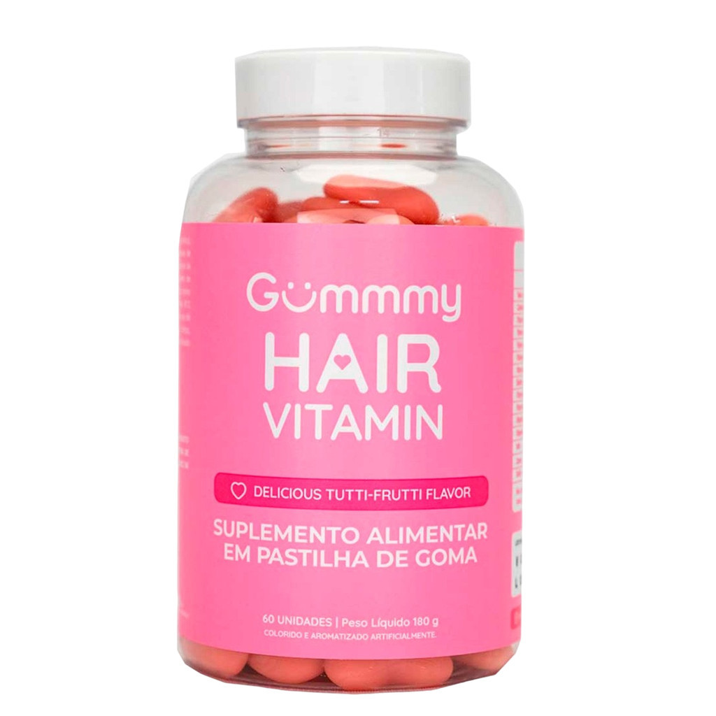 Vitamina Gummmy Hair Vitamin Rosa 60 Gomas - Gummy Hair | Shopee Brasil