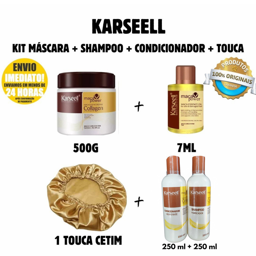 Karseell ORIGINAL Mask Kit 500g + Shampoo + Conditioner 250ml + Oil 7ml ...