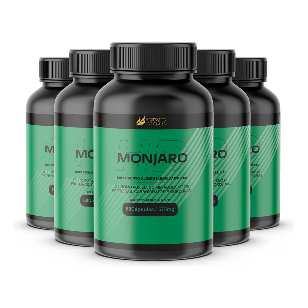 Kit 5 Monjaro Hd 60 Cápsulas - Produto Com Nota Fiscal | Shopee Brasil