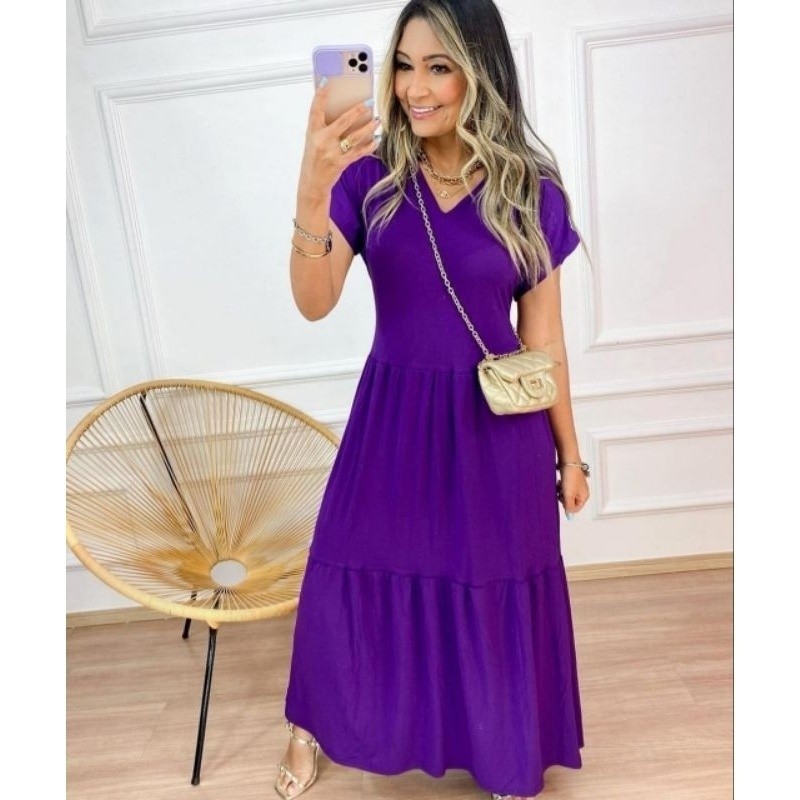 Vestido Feminino 2 Maria Midi Longuete Malha com Manga Estilo Zara, Moda Evangelica, Blogueira ...