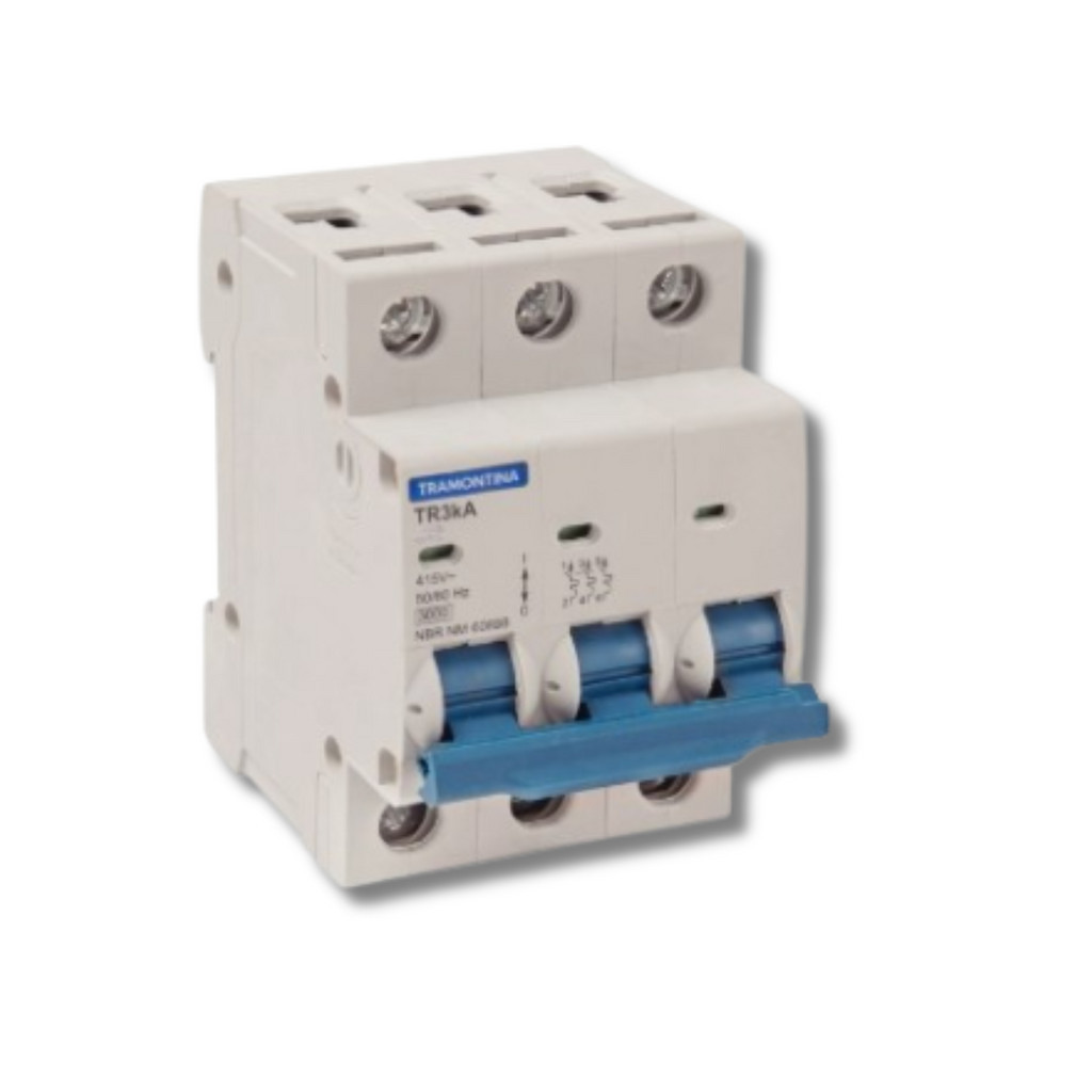 Disjuntor Tripolar curva C TRAMONTINA 10A/16A/20A/25A/32A | Shopee Brasil