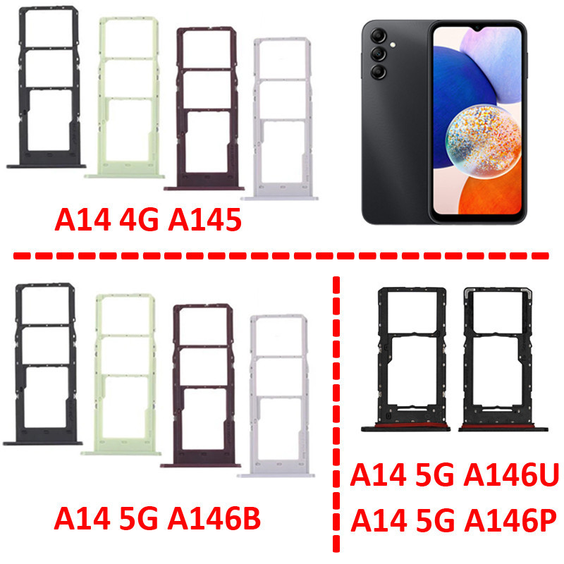 Bandeja De Cartão SIM Para Samsung Galaxy A14 4G A145 Telefone Novo ...
