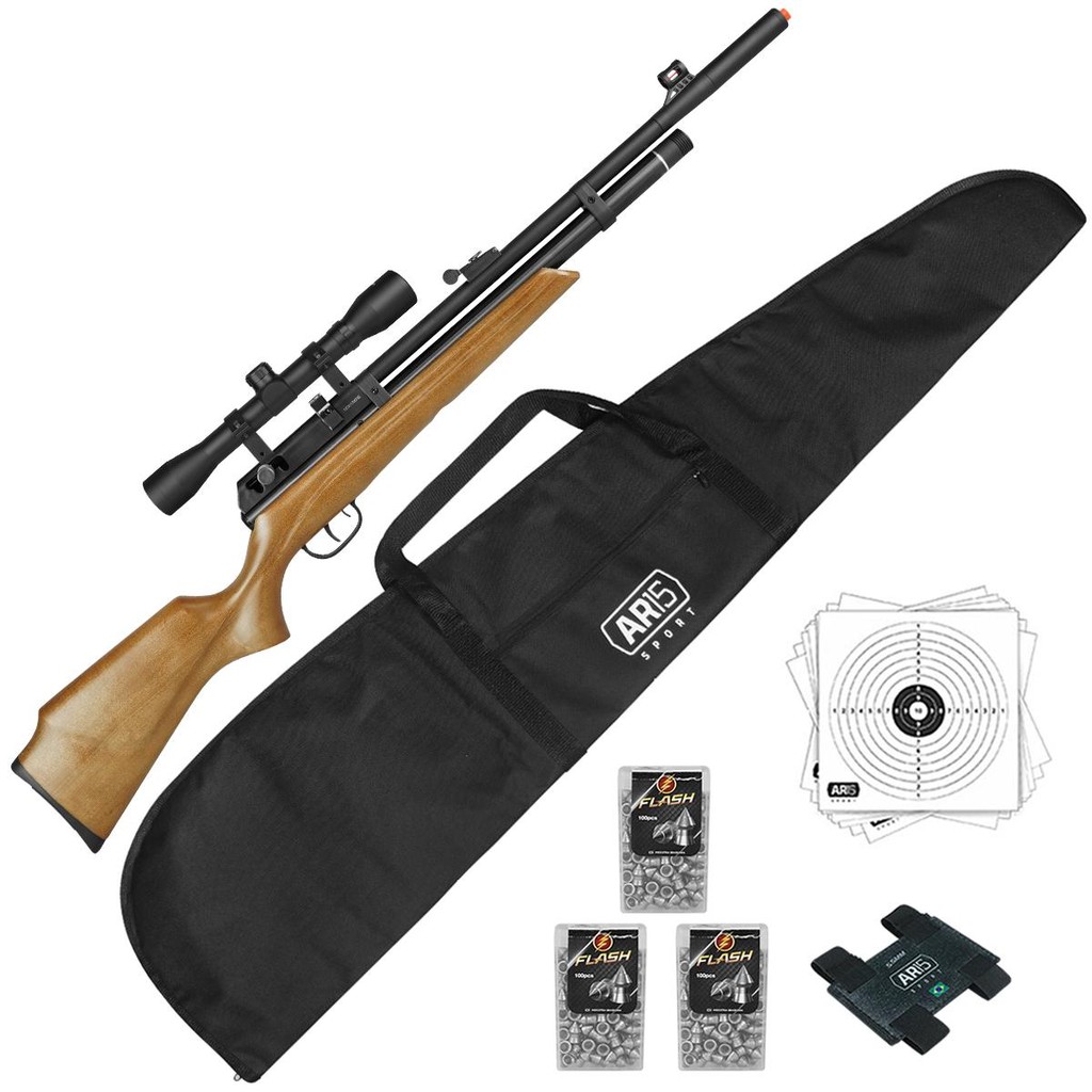 Carabina Madeira 5.5mm PCP Beeman 1331 Raider + Luneta 4x32 | Shopee Brasil