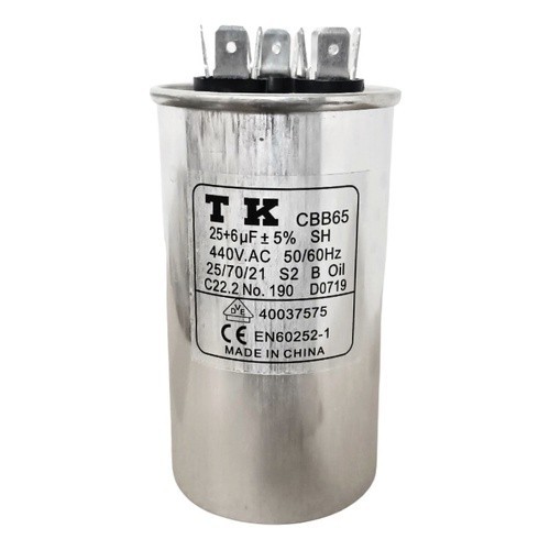 Capacitor De Partida 25uf+6uf 440v 50X90mm (fast-on) | Shopee Brasil