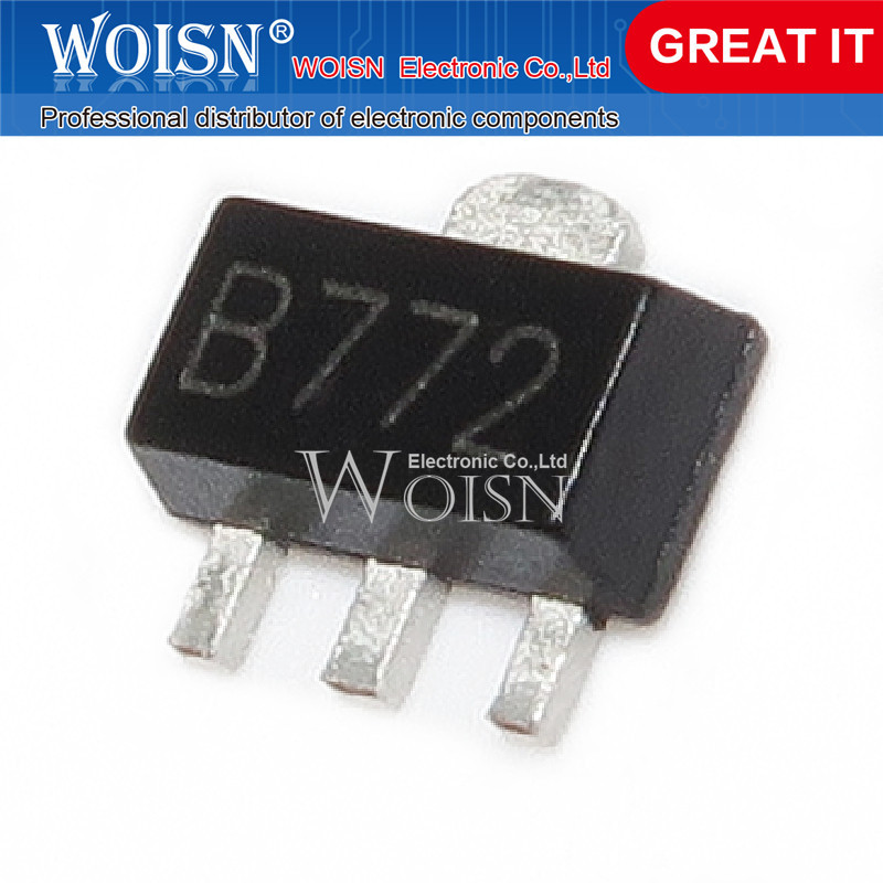 20 PCS B772 SOT89 2SB772 SOT-89 3A/30V 772 SMD transistor Em Estoque ...