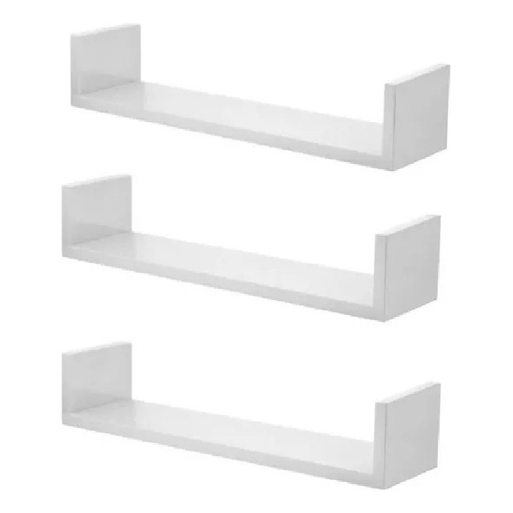 Kit 3 Prateleiras Nichos U Livros 50x12 Mdf 15mm | Shopee Brasil