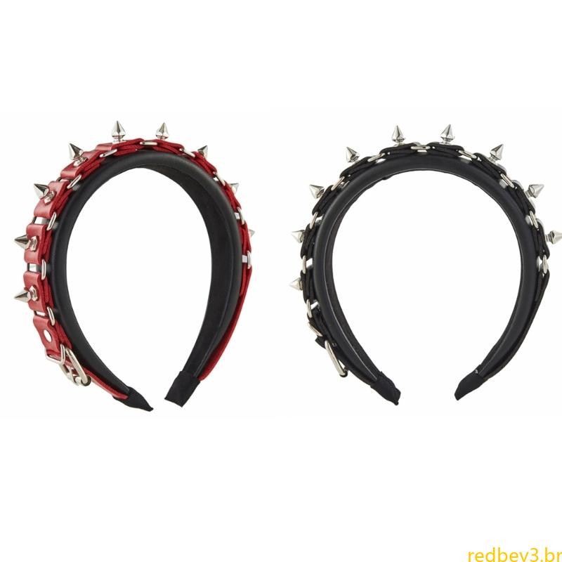 Tiara Vermelha Gótica Tiaras Rebite Bandana Rock Para Homens Punk ...