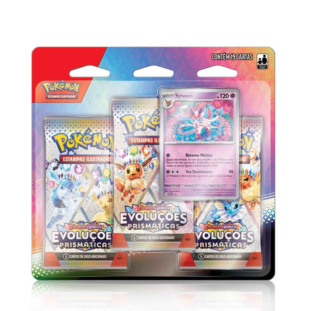 Pokémon EV8.5 Evolução prismática - Triple Pack - Copag - Sortido ...