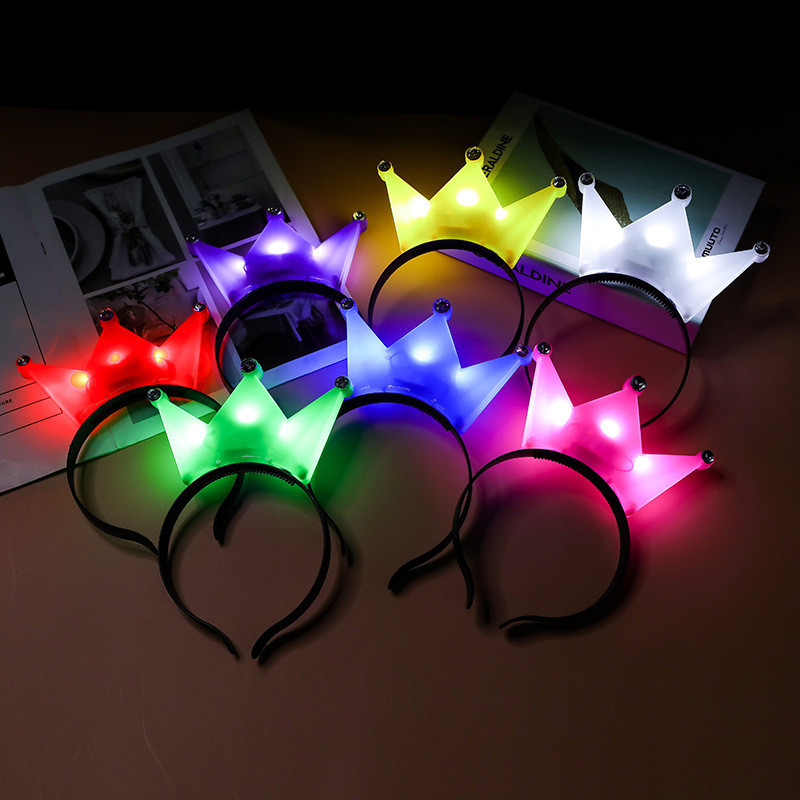 1Pcs Glow Headband LED Crown Tiara Hair Band Light Hairband Party Gift ...