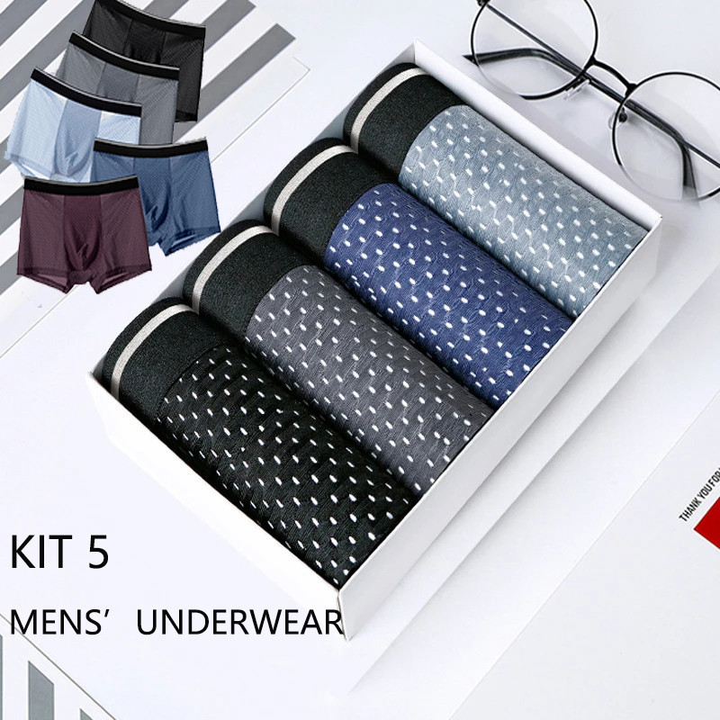 KIT 5 Cueca Boxer Masculino/Roupas Íntimas Masculinas De Grandes ...