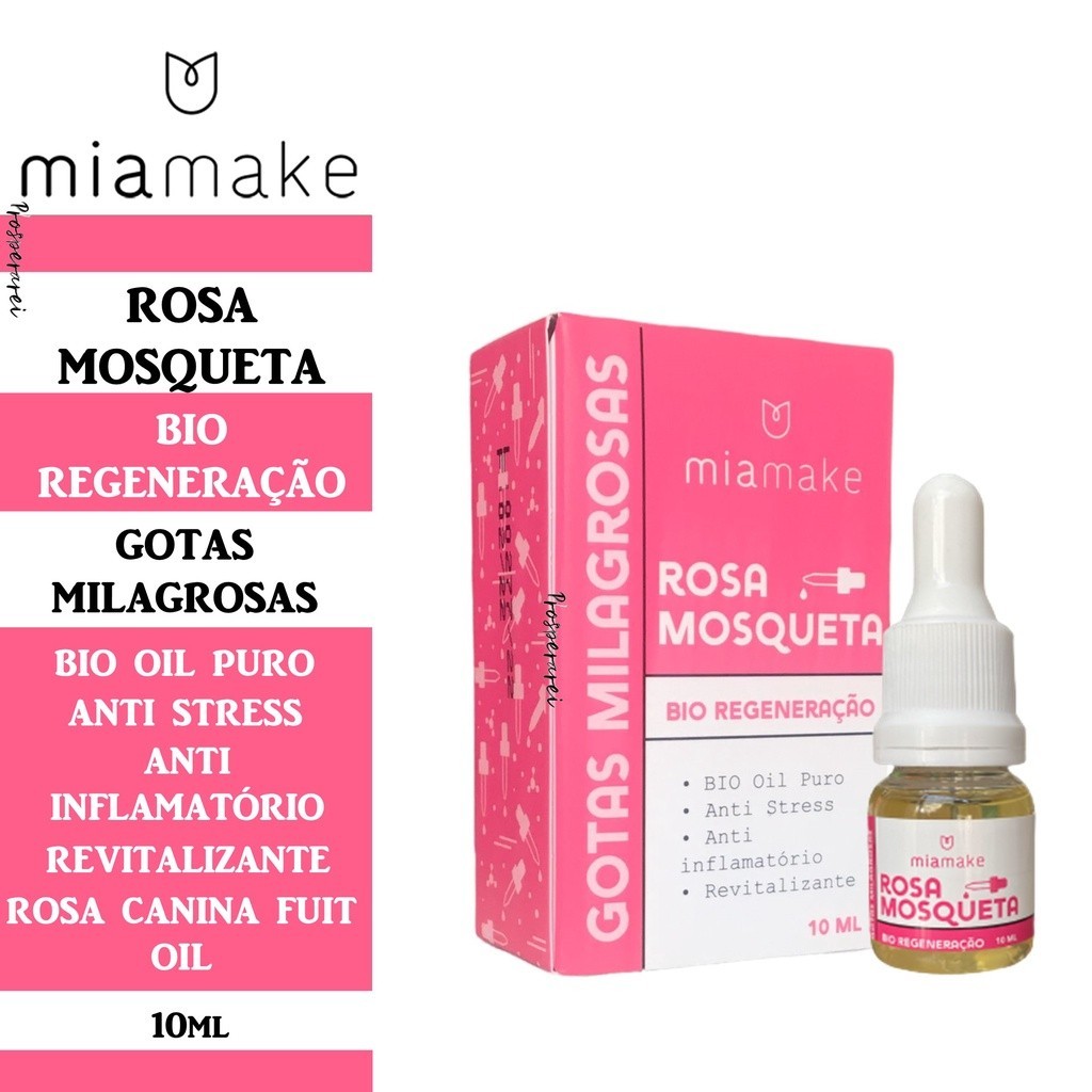 MIA MAKE Óleo de Rosa Mosqueta 100% Puro 10ml | Shopee Brasil