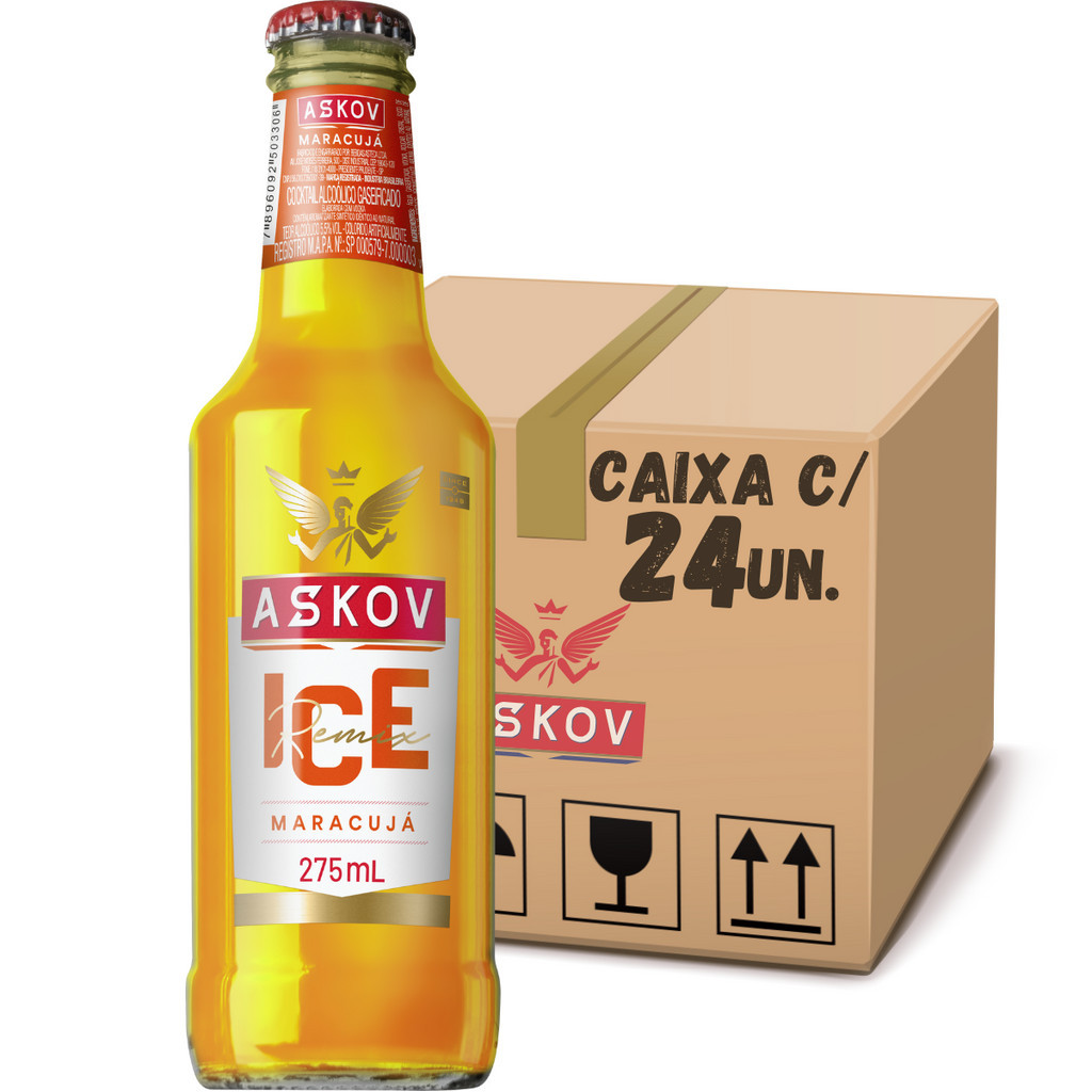 BEBIDA ASKOV ICE MARACUJA LONG NECK CAIXA COM 24 UN DE 275ML | Shopee ...