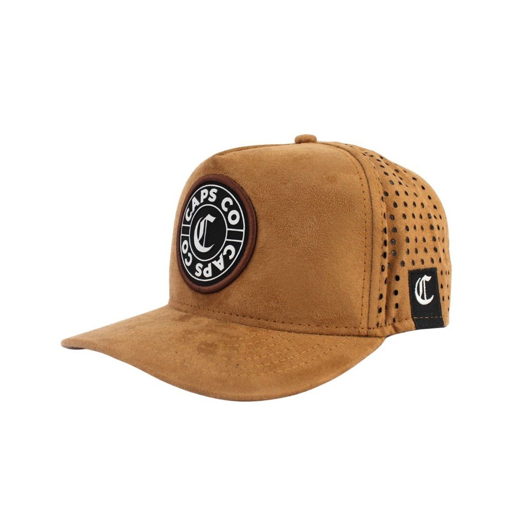 Boné Caps Co Suede Laser Strapback Conhaque Aba Curva | Shopee Brasil