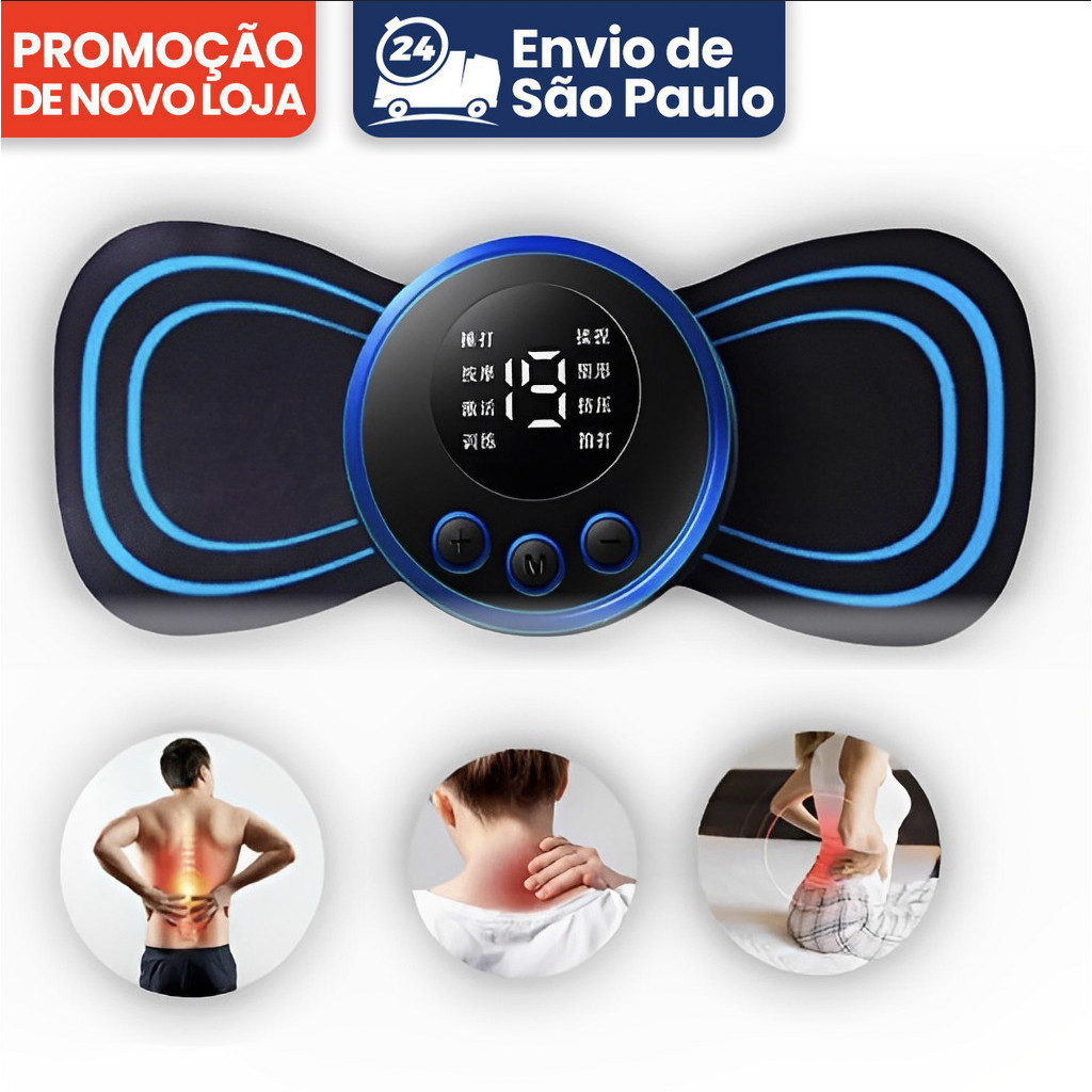 Kit Mini Massageador Elétrico Portátil Recarregável Alívio Dor Muscular ...