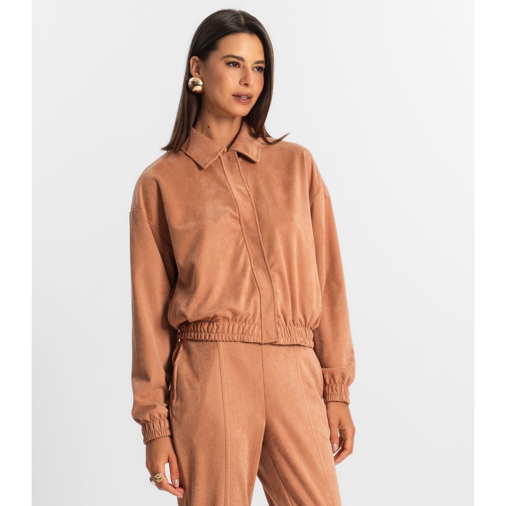Jaqueta Suede Feminina Rovitex Marrom | Shopee Brasil