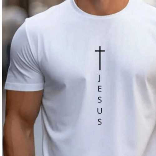 Camisa basica Cruz Jesus Cristo Camiseta Religiosa lançamento 20025 ...