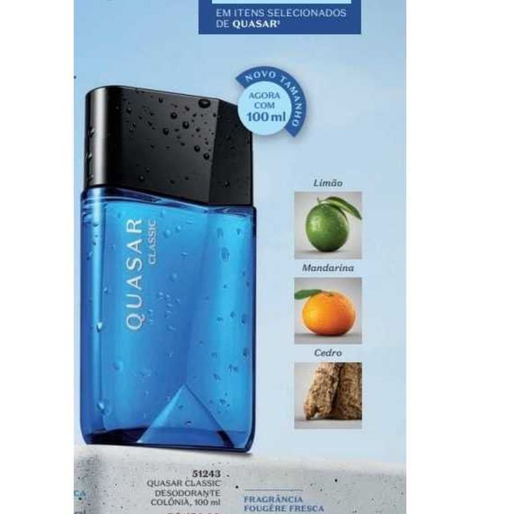 Colônia Quasar Classic 100ml - Boticario | Shopee Brasil
