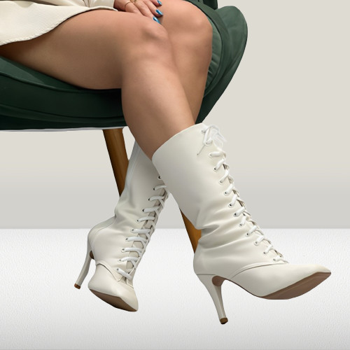 Bota Daphne cano médio bico quadrado | Shopee Brasil