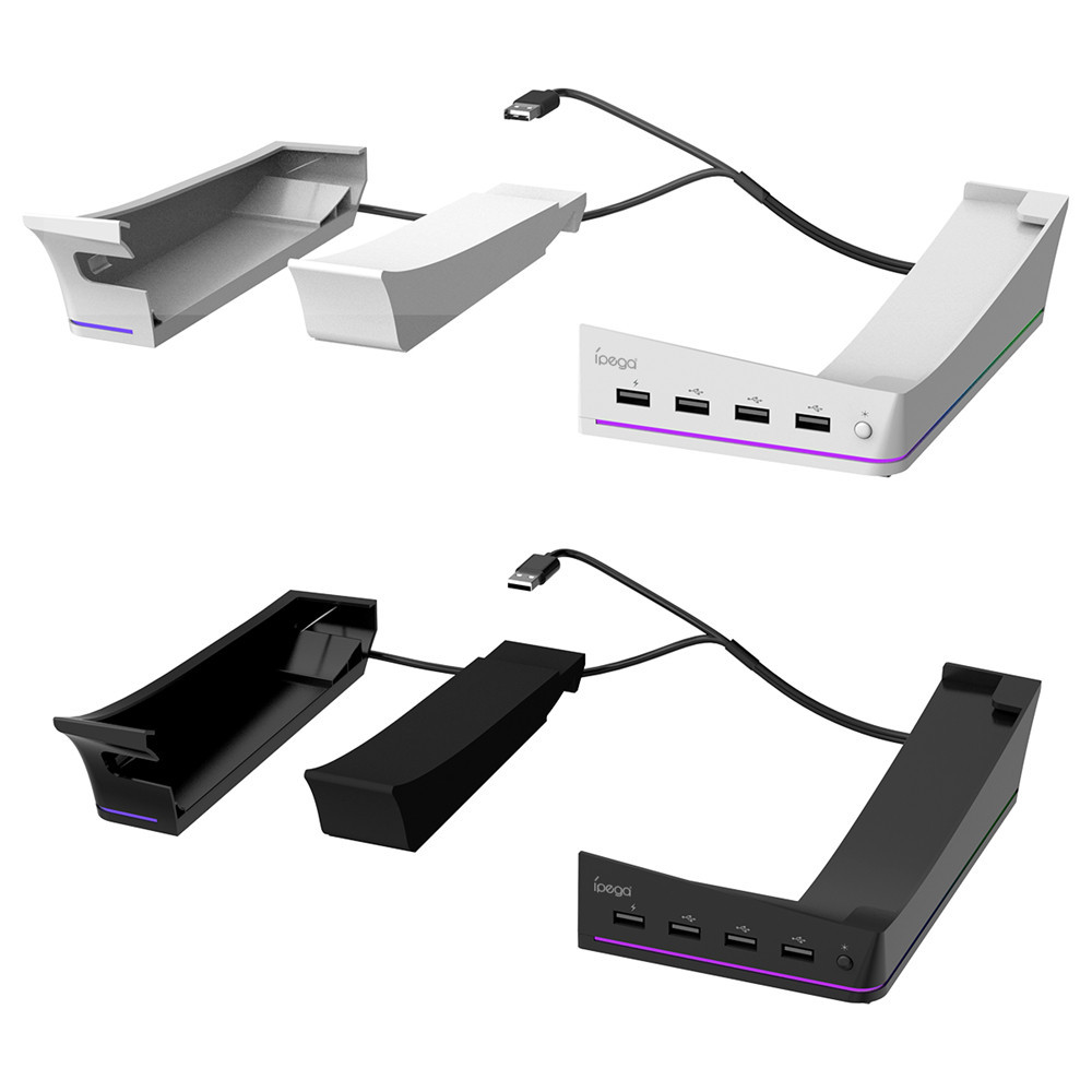 Para Porta Horizontal PS5 Slim Com Base De Suporte Lateral Hub 4 USB 2. ...