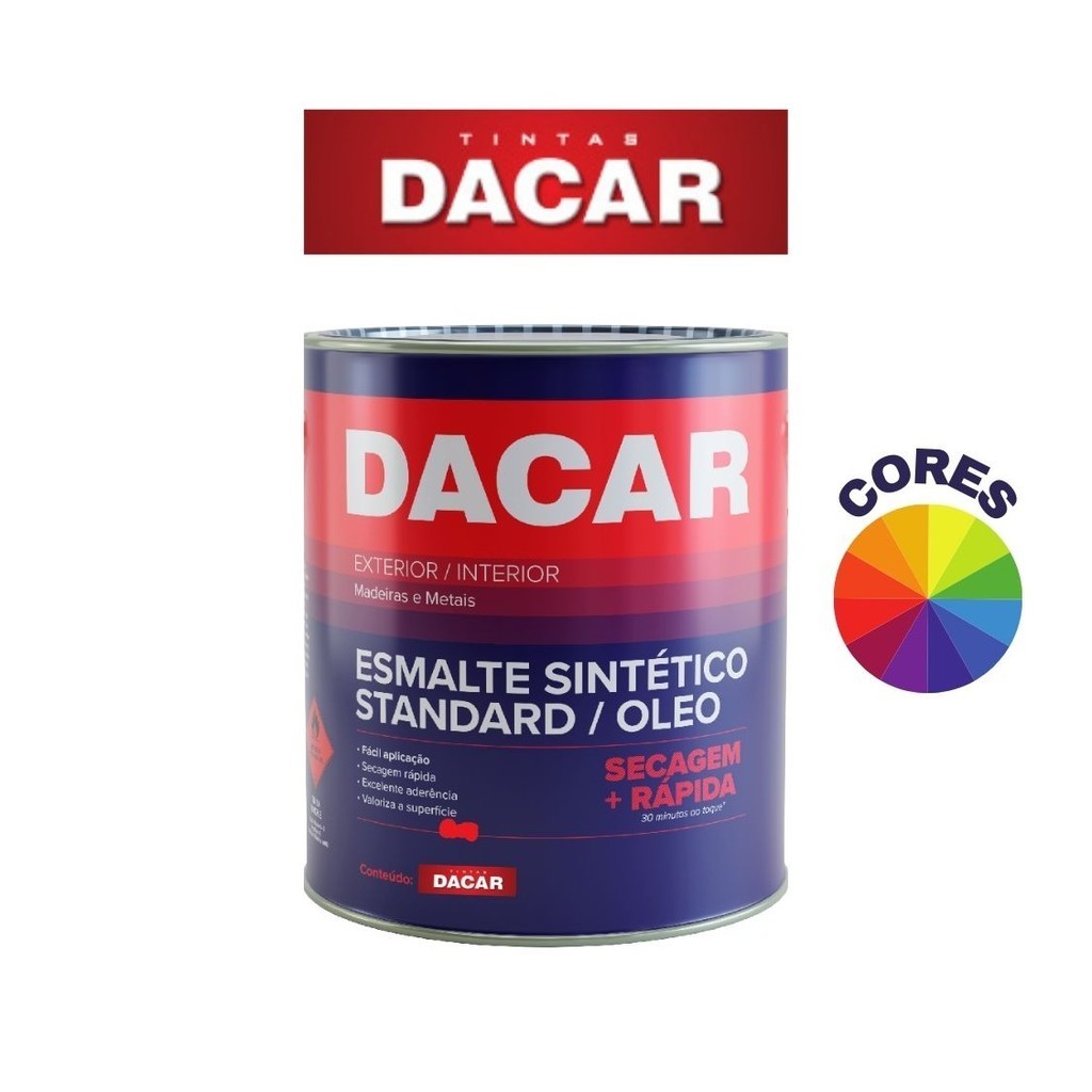 Tinta Esmalte Sintético Standard/Óleo Brilho Interior e Exterior Dacar ...