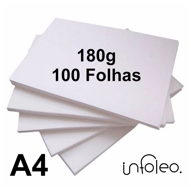 Papel Offset A4 180g Branco 100, 200, 300, 400 ou 500 Folhas | Shopee Brasil