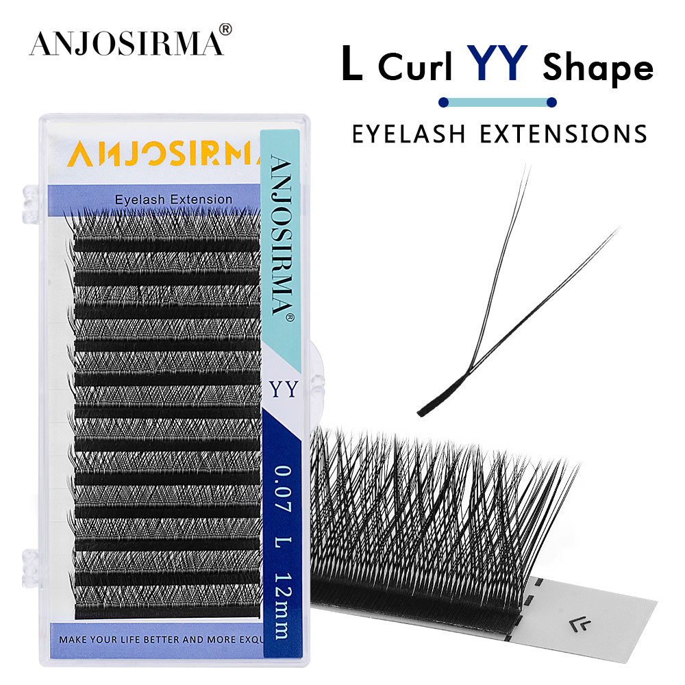 ANJOSIRMA YY Shape Extensões De Cílios 0.07L Curl Soft Cilios Y Premade ...