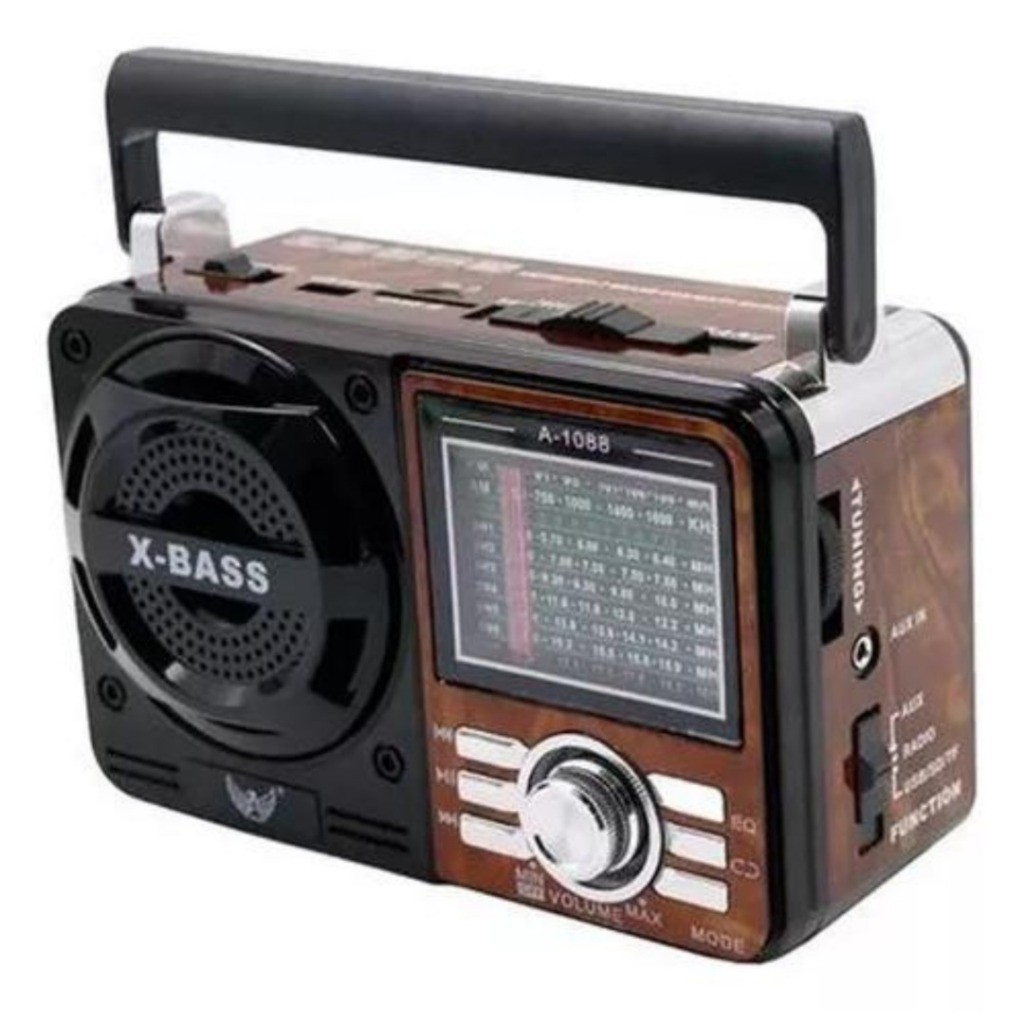 Radio Retrô Vintage Recarregável Am Fm Sw Usb Mp3 Auxiliar 110v/220v Am Fm Sw Pendrive Com Sd ...
