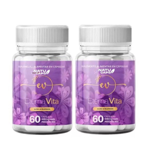 2 potes Eterna Vita 120 Cápsulas - Original Envio Imediato | Shopee Brasil