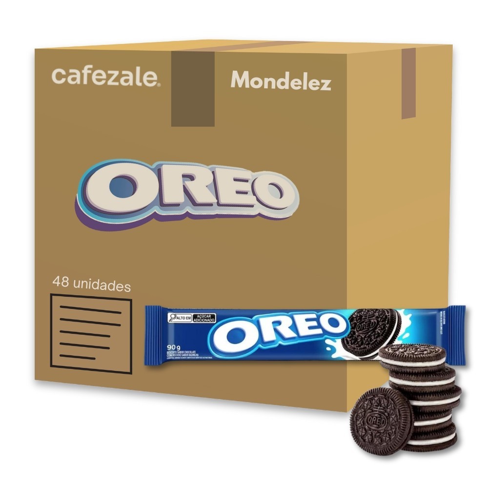 Biscoito Oreo Recheado Baunilha Tradicional Kit 48un de 90g | Shopee Brasil