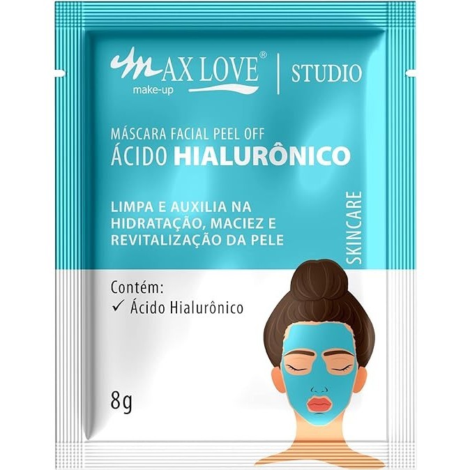 MAX LOVE STUDIO - MÁSCARA FACIAL PEEL OFF ÁCIDO HIALURÔNICO | Shopee Brasil
