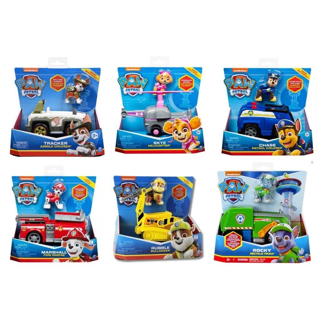 Coleção completa 6 Personagens Patrulha Canina Boneco Brinquedo Veiculo ...