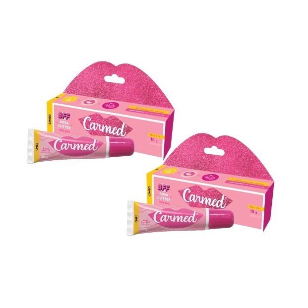 Kit 2x Hidratante Labial Carmed BFF Rosa Glitter 10g - Cimed | Shopee Brasil