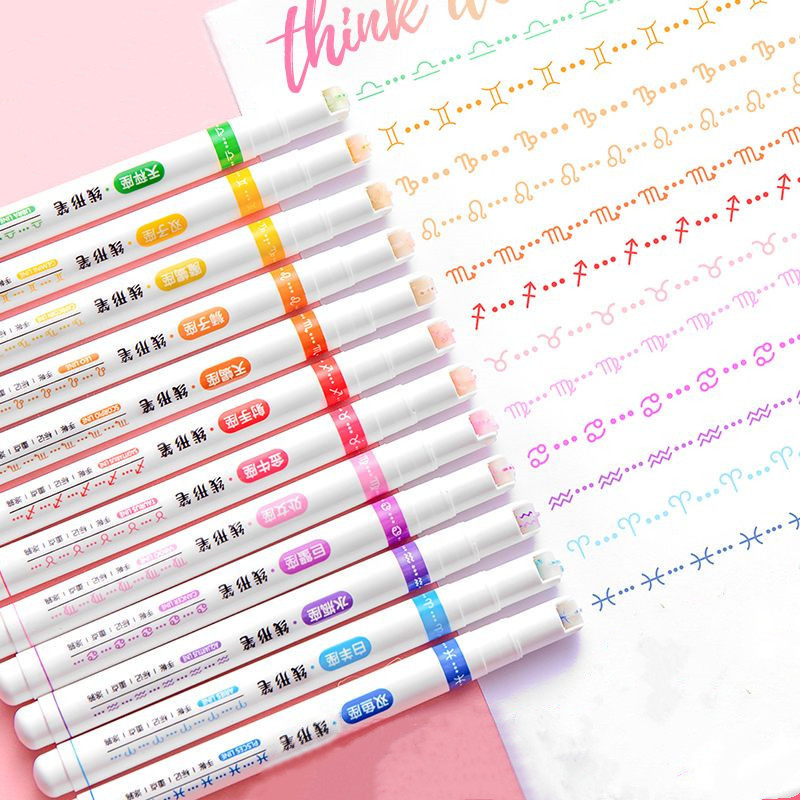 12 Pcs/set Constellation Roller Highlighter Curva De Destaque De Rolos ...