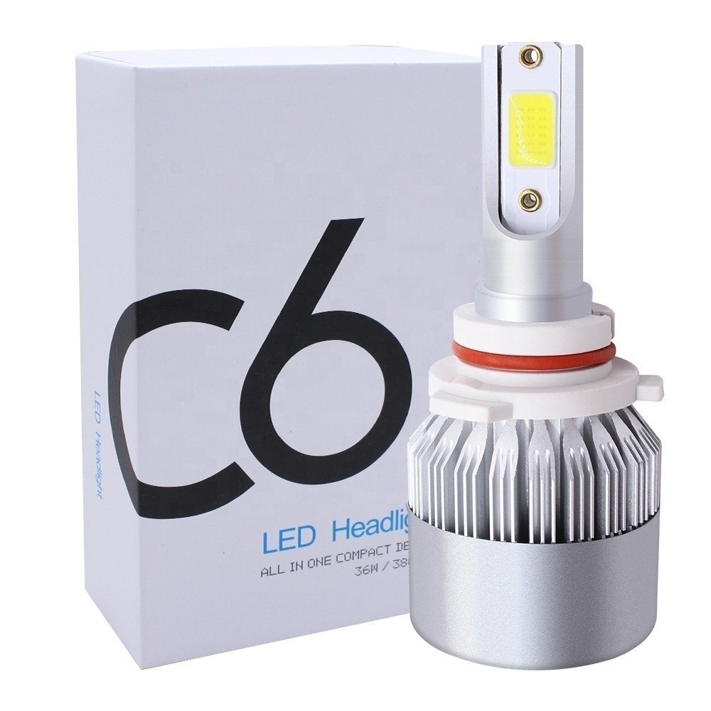Par de Lâmpadas C6 Super Led 6000K H1 H3 H4 H7 H11 H13 H16 H27 HB3 HB4 12V a 24V | Shopee Brasil