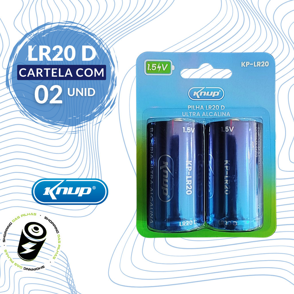 Pilha D Grande Ultra Alcalina Knup Lr20 Aquecedor Lanterna Bebedouro ...