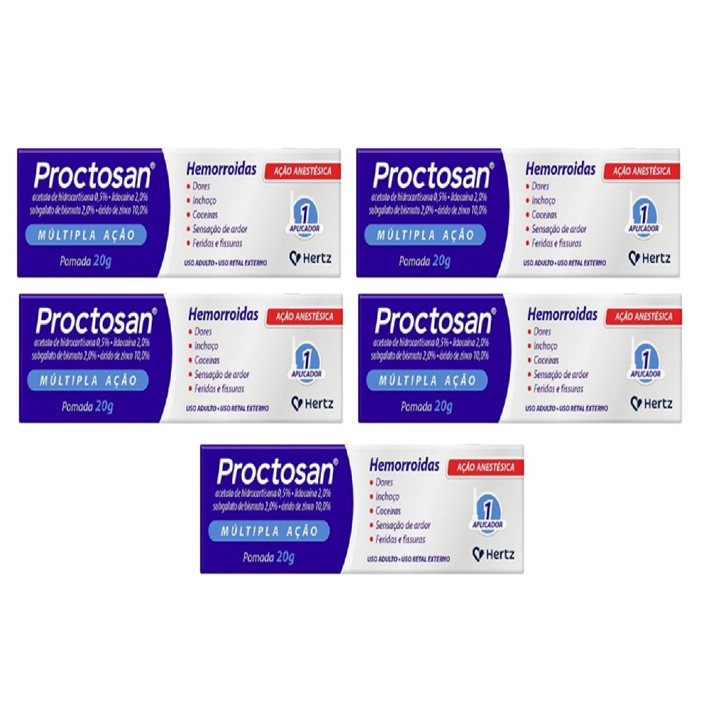 Proctosan Múltipla Ação Com 5 Pomadas De 20g Cadaa | Shopee Brasil