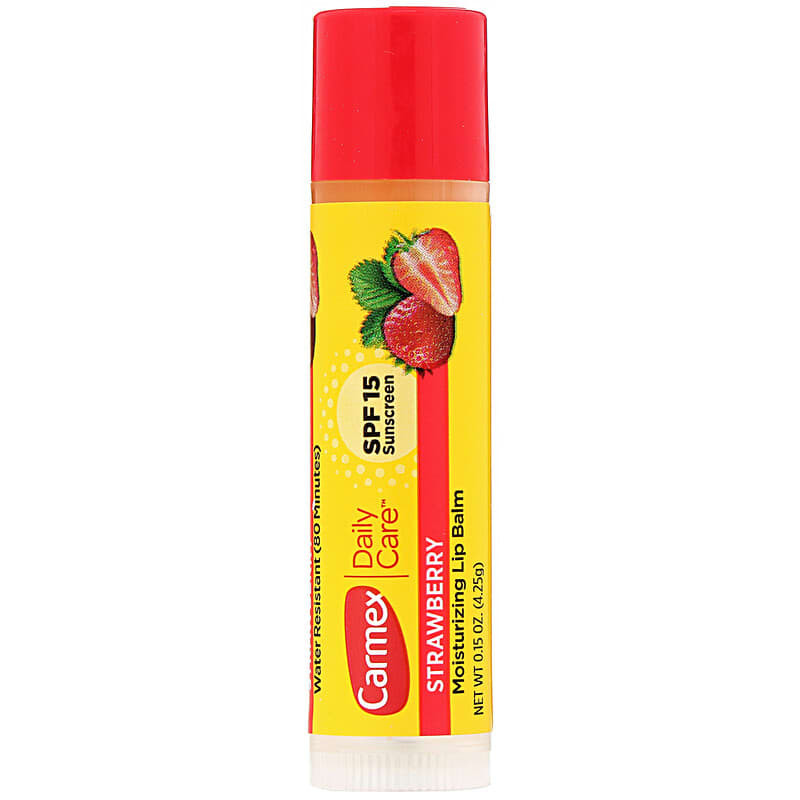 Lip Balm Carmex Daily Care Sabor Morango Fresco FPS 15 | Shopee Brasil