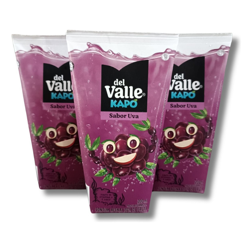 Suco Del Valle Kapo Sabor Uva 200ml Kit 3 Unidades Capo | Shopee Brasil