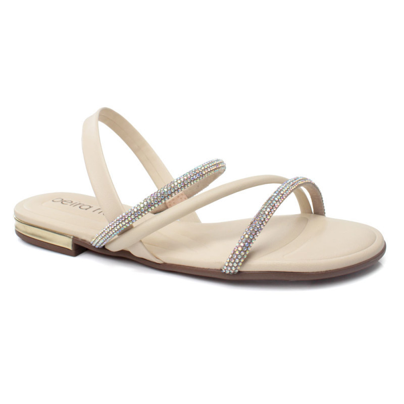 Rasteira Beira Rio Confort 8263.969 Creme | Shopee Brasil