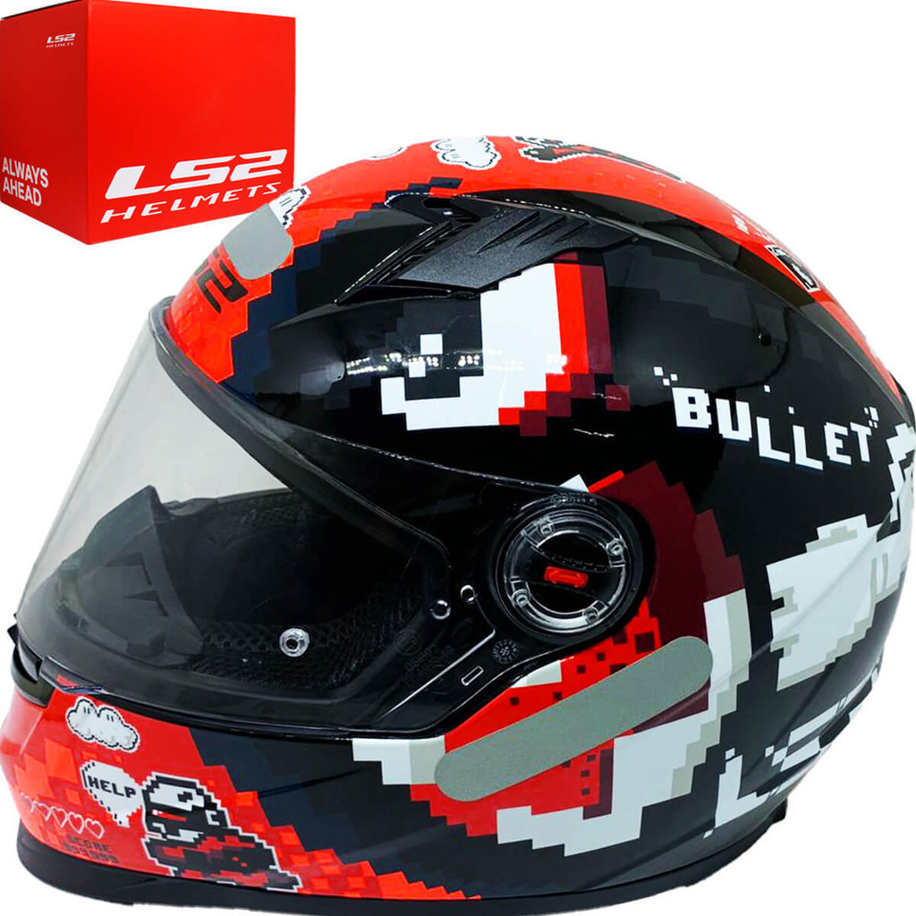 Capacete Ls2 Ff358 Classic Bullet Preto/Vermelho | Shopee Brasil
