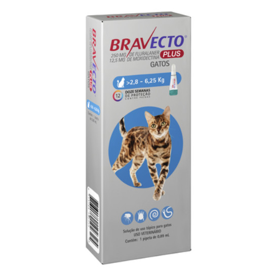BRAVECTO PLUS GATOS MSD 2,8 - 6,25 KG | Shopee Brasil