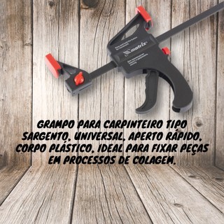 Kit 2 Grampo Sargento Aperto Rápido P/ Marceneiro Quick-Grip ...