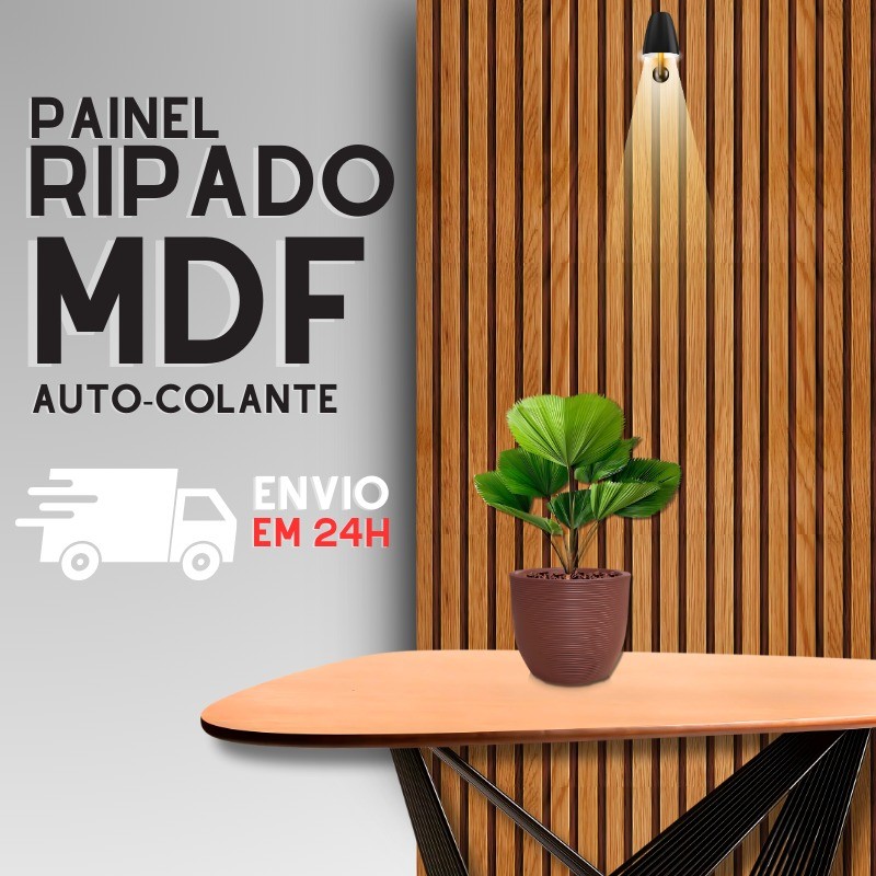Kit 20 Revestimento Painel De Parede Ripado Decorativo MDF 50x11 cm ...