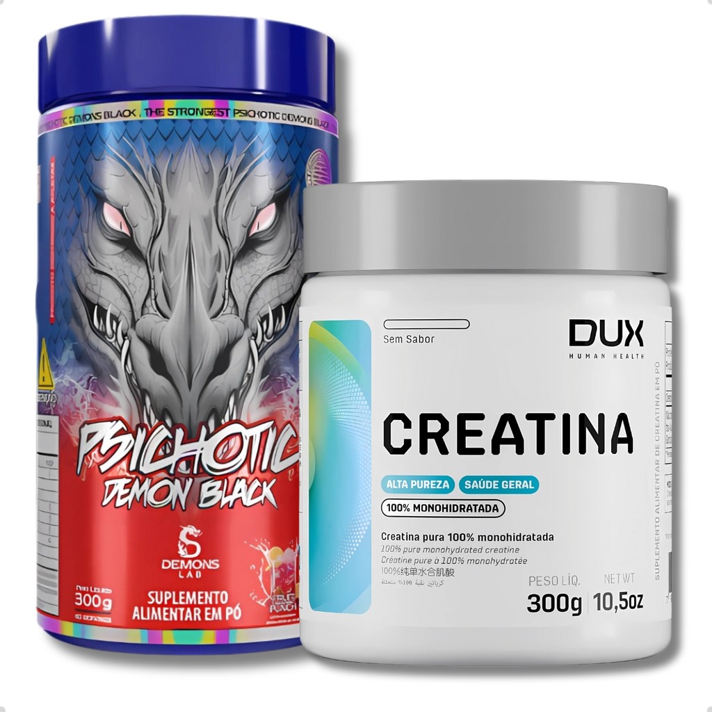 Kit Psichotic Demon Black 300g Demons Lab e Creatina 300g DUX | Shopee ...